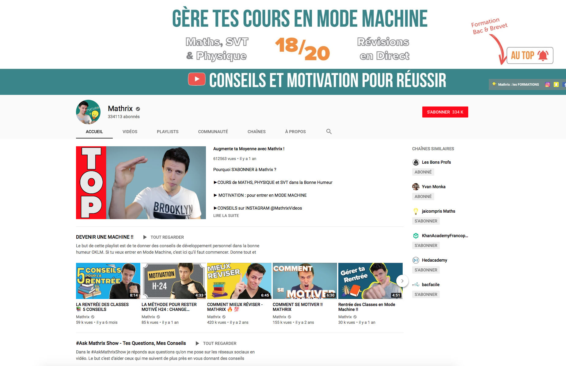 Mathrix : une chaine youtube pour aider les lycéens et les collégiens à ...